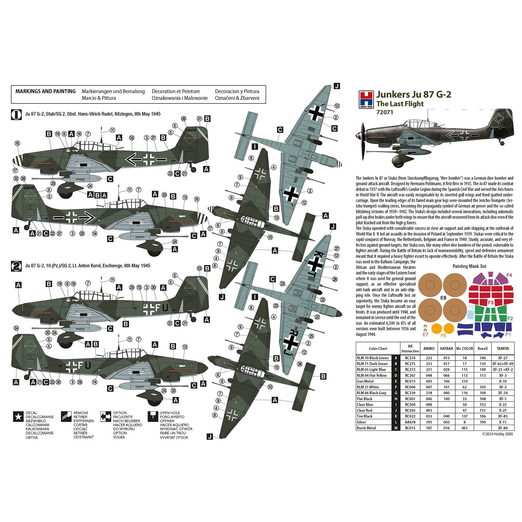 Model samolotu Junkers Ju87 G2 firmy Hobby 2000 72071 | Sklep modelnet.pl