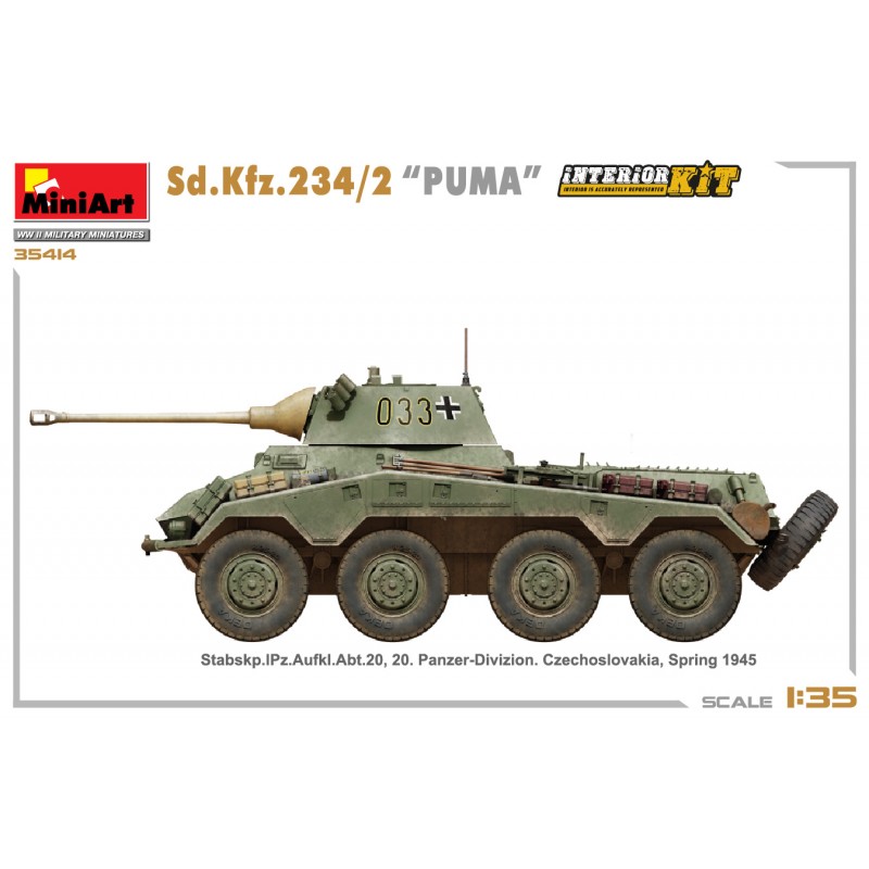 Model samochodu Sd.Kfz.234/2 PUMA firmy MiniArt 35419 | Sklep modelnet.pl