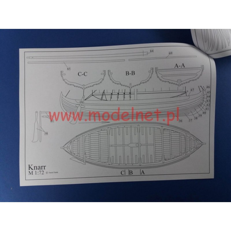 Drewniany model łodzi Wikingów w skali 1/72 firmy Dusek D013 | Sklep modelnet.pl